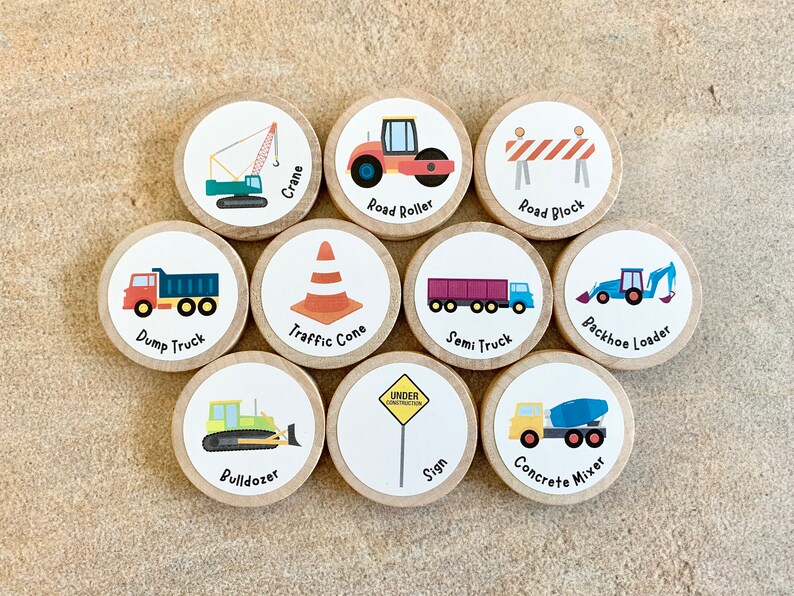 Construction Wooden Matching Memory Game | Kids Gift | Busy Bag ...