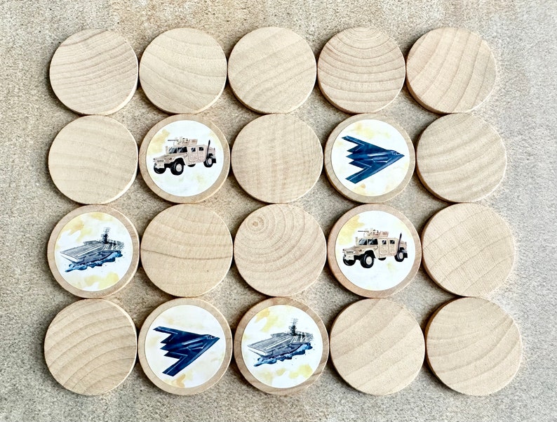 Military Transportation Wooden Matching Memory Game | Busy Bag | Travel ...