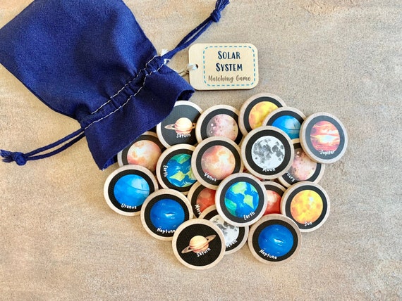 Solar System/planets/outer Space Wooden Matching Memory Game | Etsy