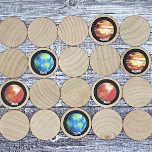 Solar System/Planets/Outer Space Wooden Matching Memory Game | Etsy