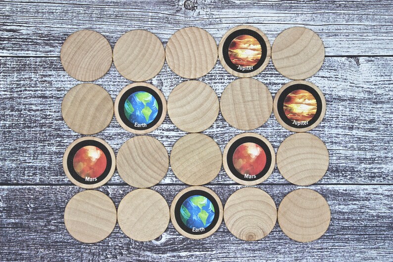 Solar System/Planets/Outer Space Wooden Matching Memory Game | Etsy