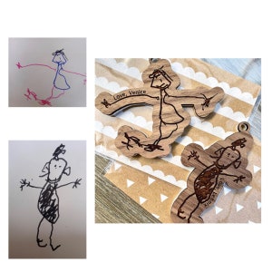 Custom Kids Drawing Keychain | Key Ring | Children Art - Etsy