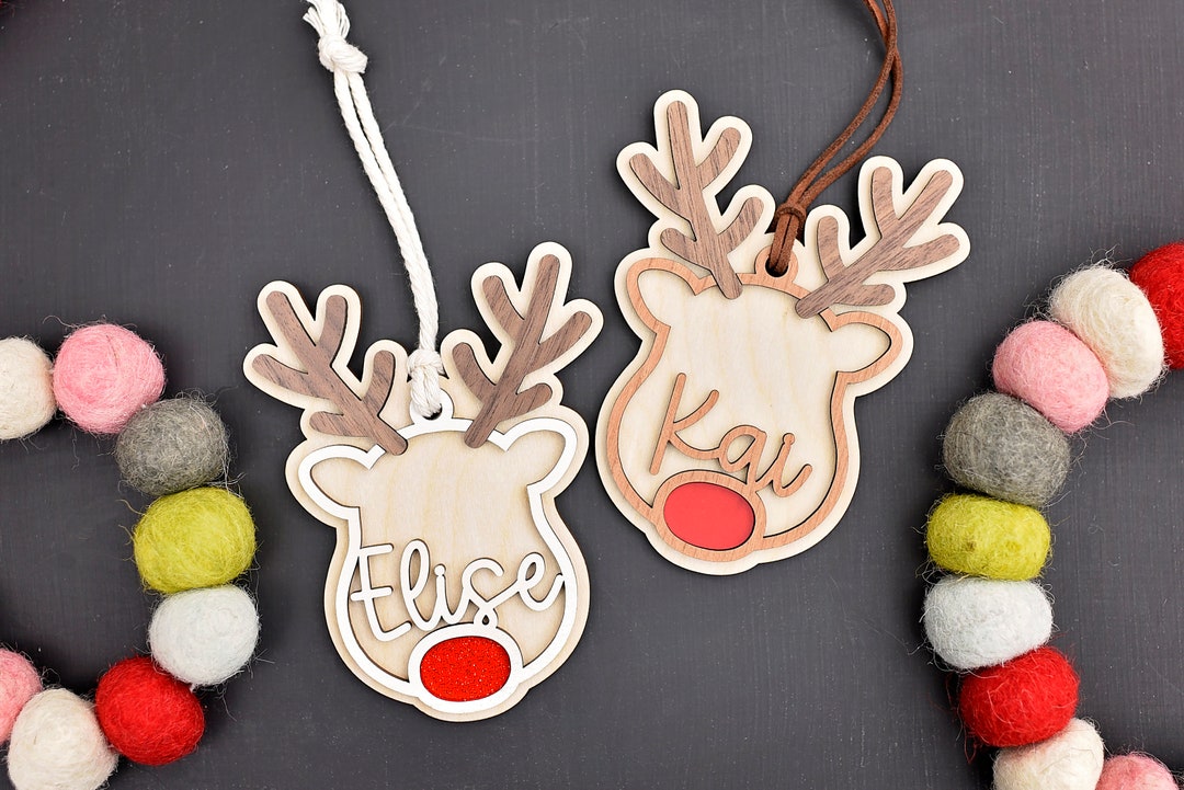 Personalized Rudolph Reindeer Ornament | 2023 Christmas Gift Tag ...