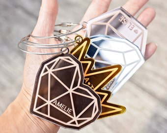 Personalized Mirror Acrylic Name Keychains, Gift, Customized, Laser Cut ...