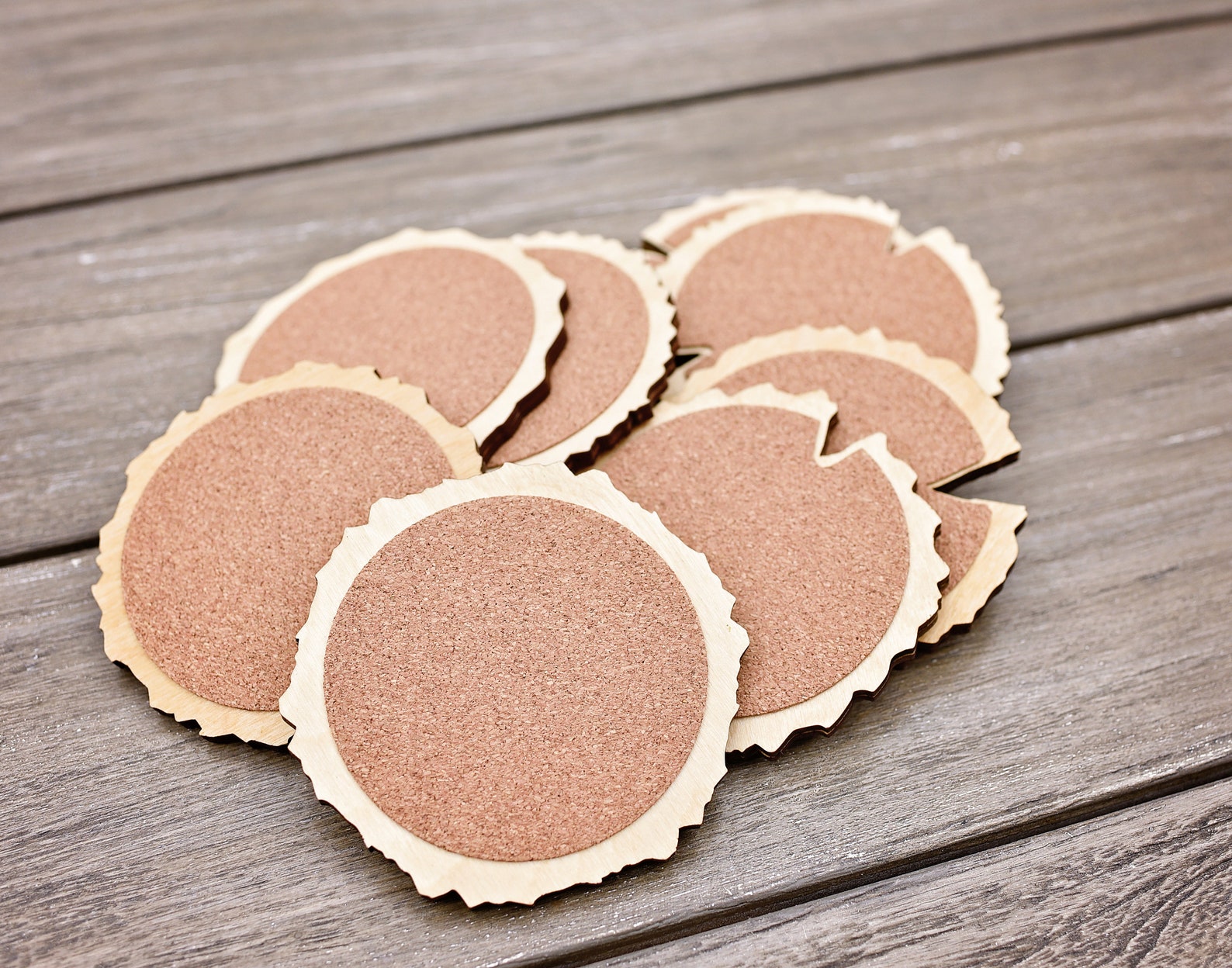 Tree Trunk Cross Section Laser Engraved Wood Coasters | Wood Grain ...