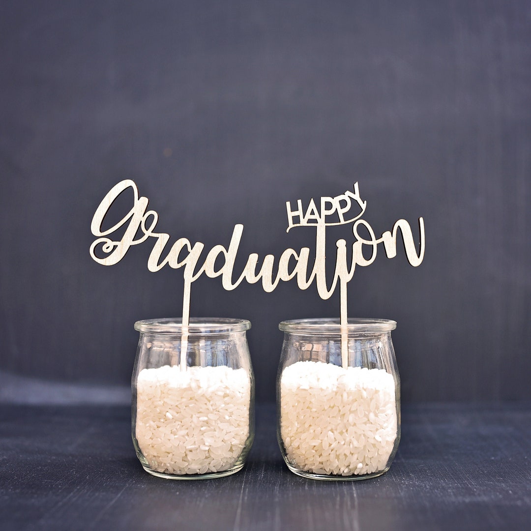 Happy Graduation Wood Cake Topper - Etsy
