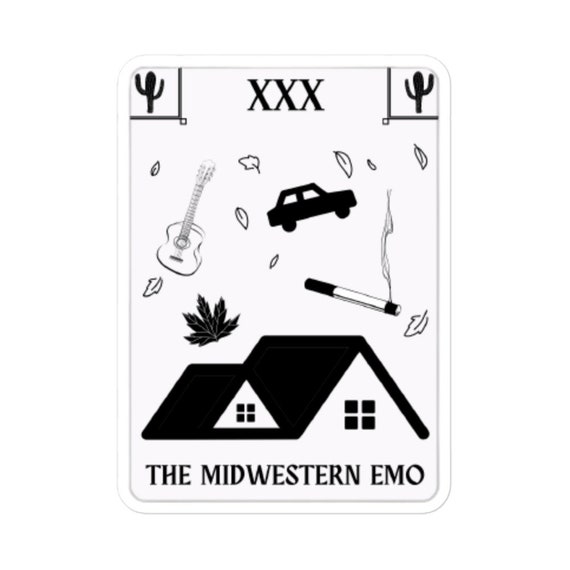 The Midwestern Emo Tarot Card Kiss Cut Sticker - Etsy