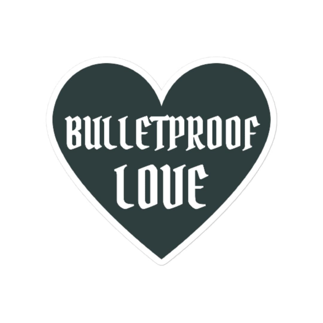 Bulletproof Love Heart Kiss Cut Sticker - Etsy