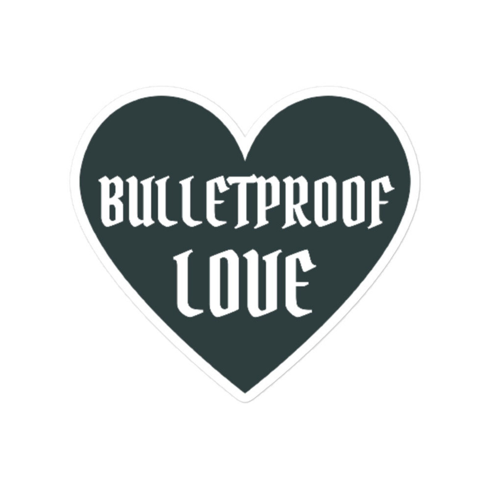 Bulletproof Love Heart Kiss Cut Sticker - Etsy