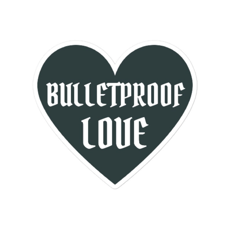 Bulletproof Love Heart Kiss Cut Sticker - Etsy