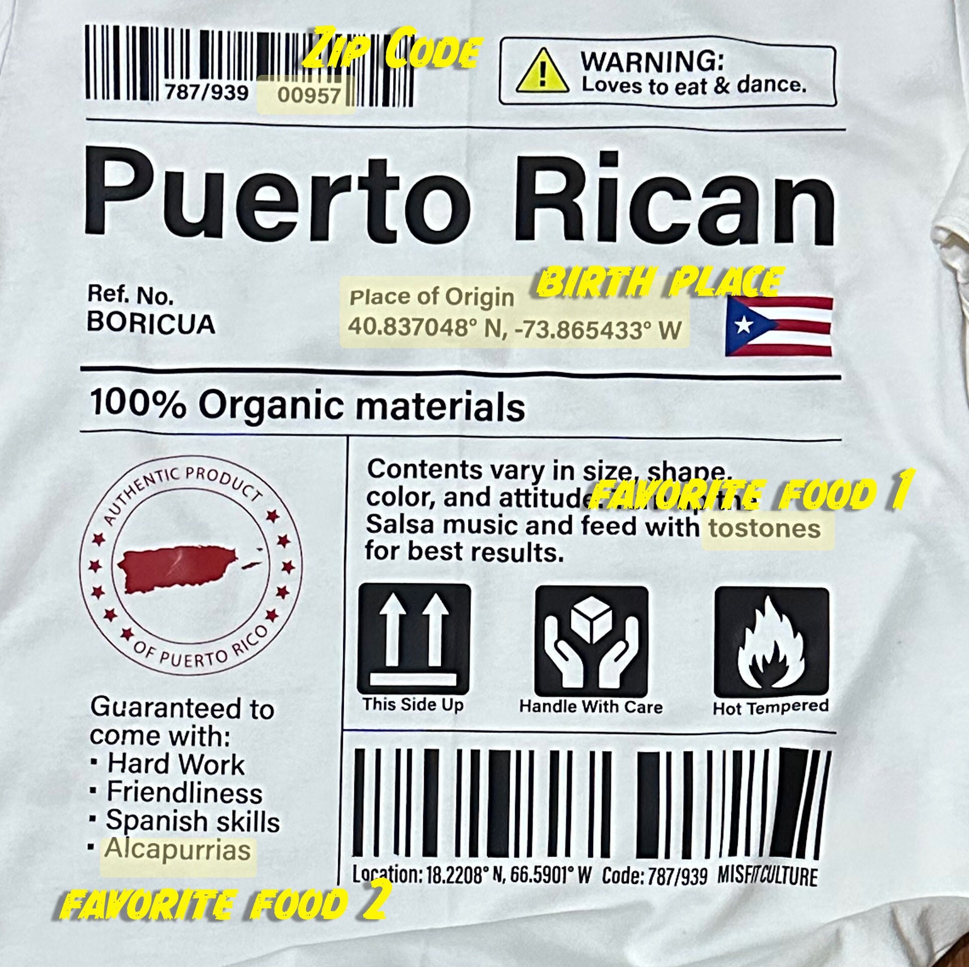 Puerto Rican Label - Etsy