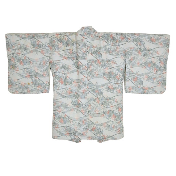 Vintage Japanese Haori - Short Silver Kimono Jacket - Gem