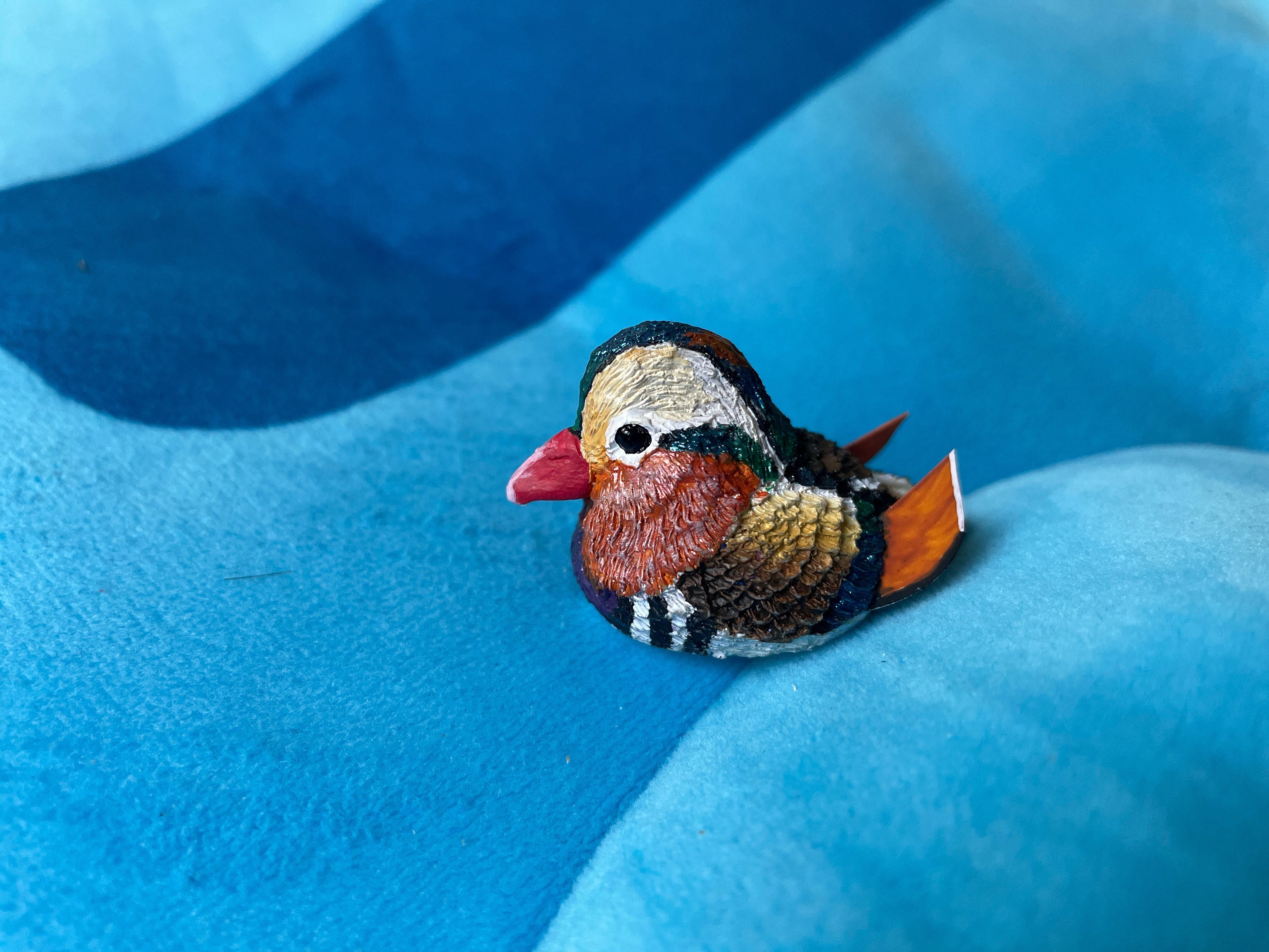 Mandarin Duck Figurine Handmade Bird Sculpture Figurine Bird Miniature ...