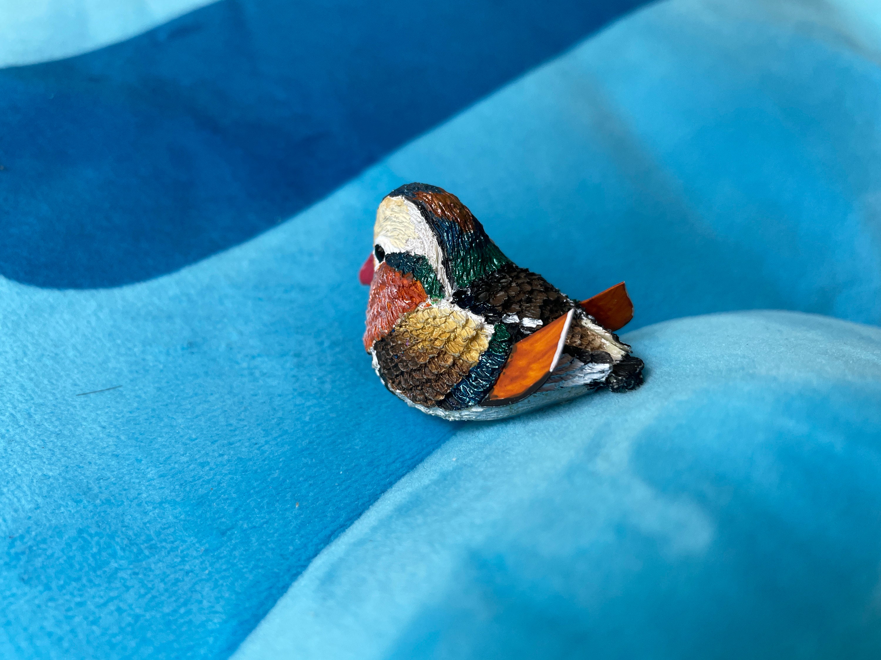 Mandarin Duck Figurine Handmade Bird Sculpture Figurine Bird Miniature ...