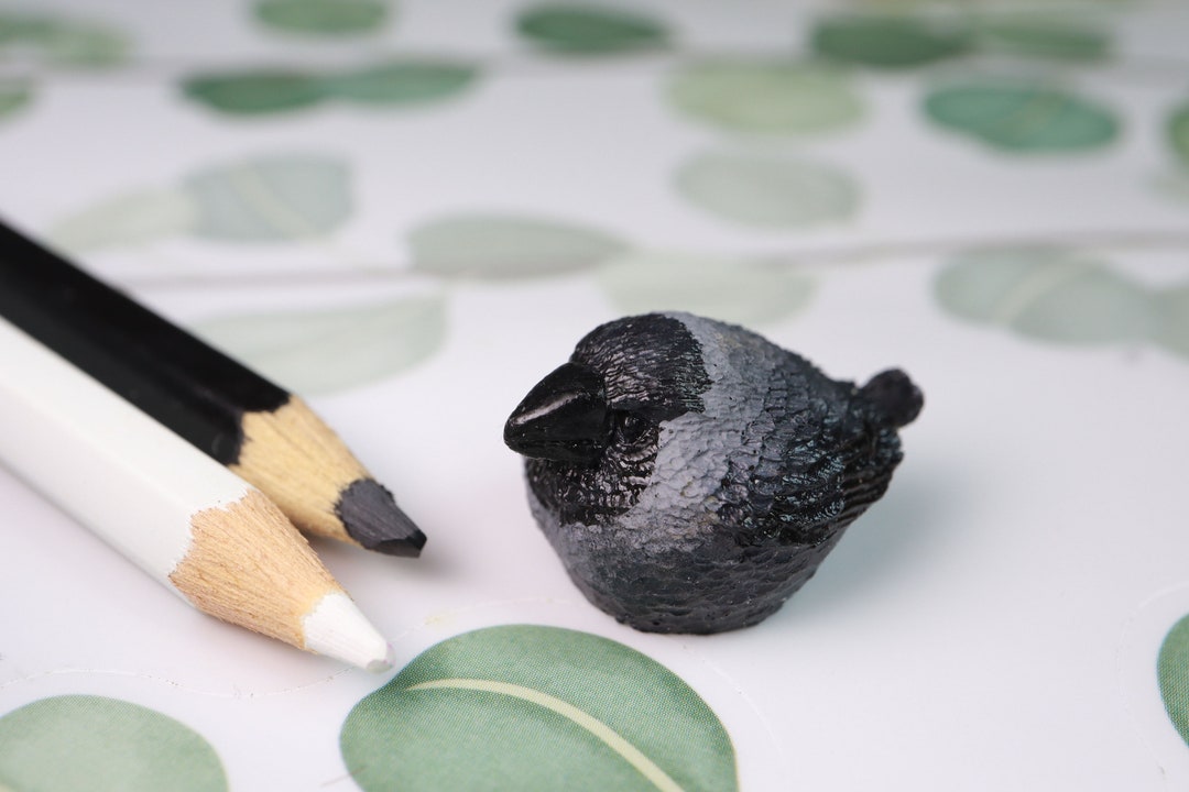 House Crow Figurine Handmade Bird Sculpture Figurine Bird Miniature - Etsy