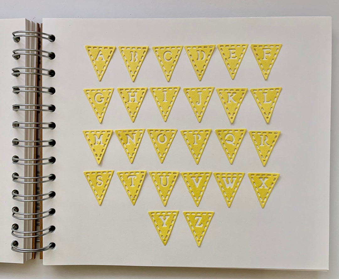 Yellow Bunting Alphabet Letters Scrapbook Embellishment - Etsy