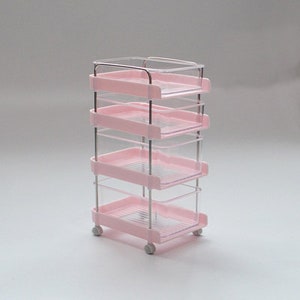 1:6 Miniature Storage Cart Dollhouse Kitchen Office Rolling Storage ...