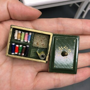 Dollhouse Miniature Sewing Box Set Miniature Work Box 1/12 Scale ...