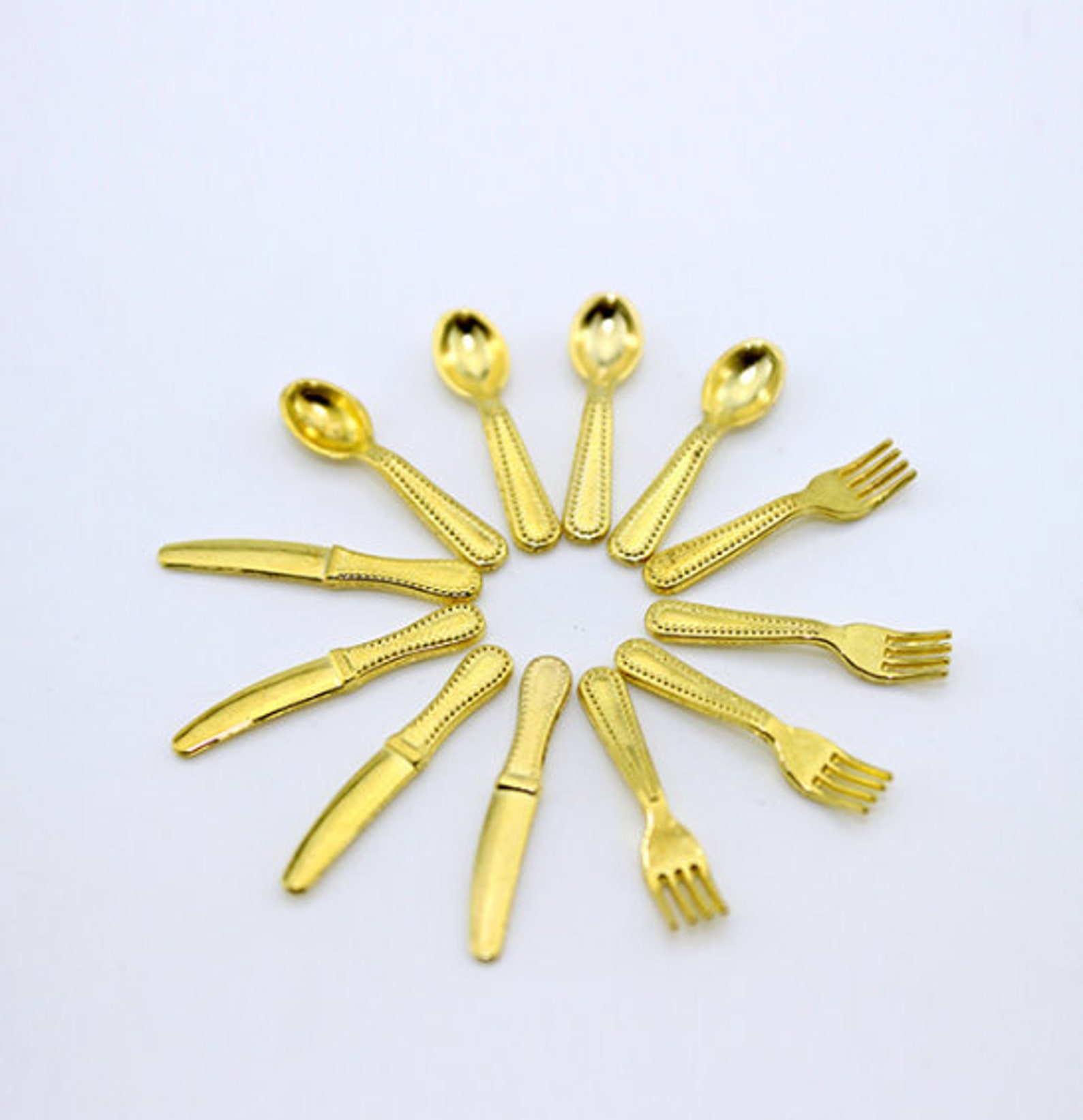 12 Pcs Dollhouse Miniature Fork Spoon Knife Utensil Kit Set - Etsy