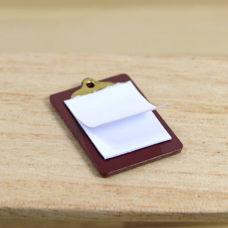 Miniature Clipboard With Paper Dollhouse and Playhouse Decor Miniature ...