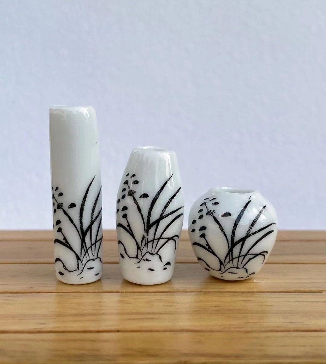 Miniature porcelain vases set of 3 dollhouse ceramic vases | Etsy