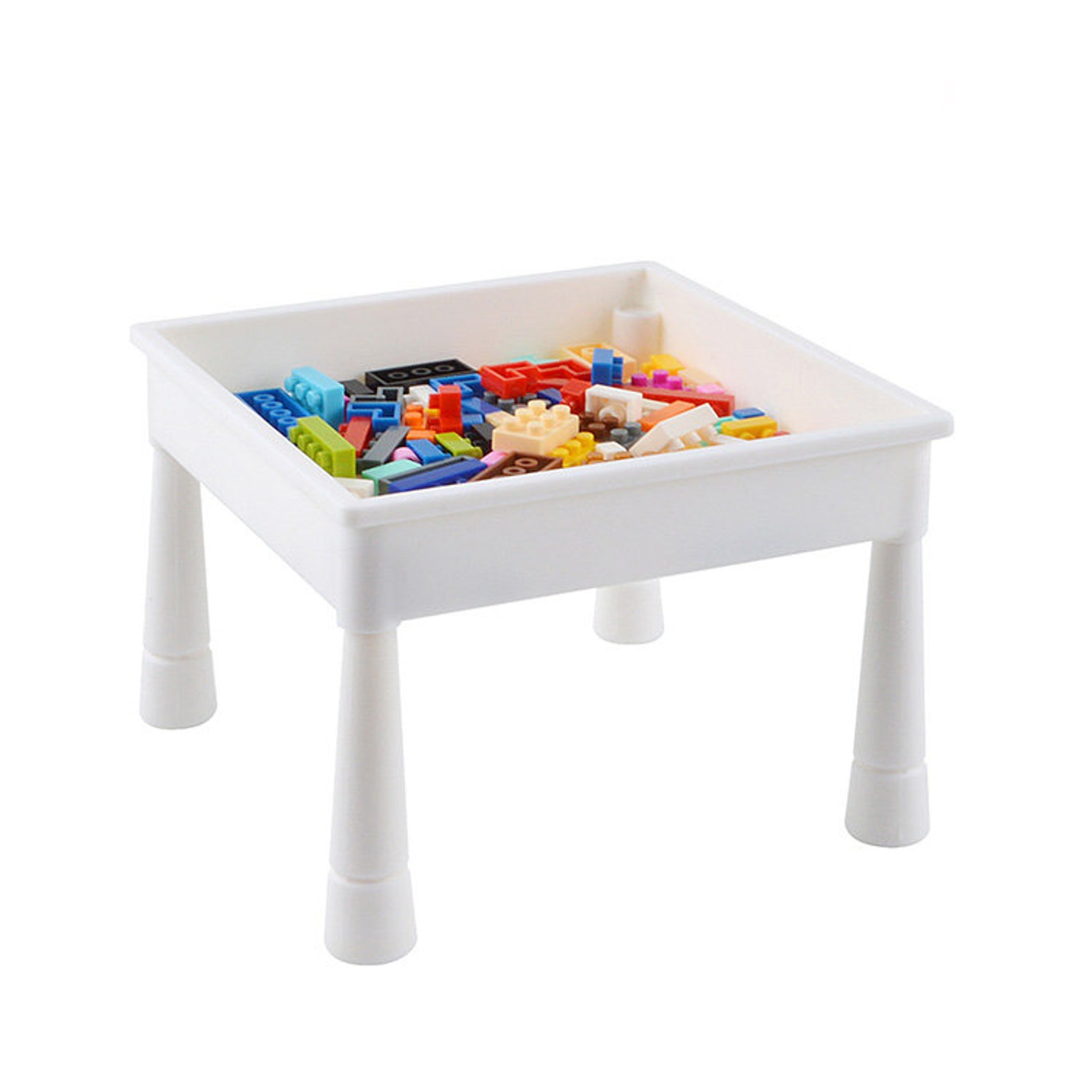 Miniature Building Block Table Dollhouse Multi Activity Table Set Mini ...