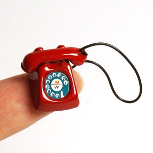 Dollhouse Rotary Dial Telephone 1 12th Scale Telephone Miniature Metal ...