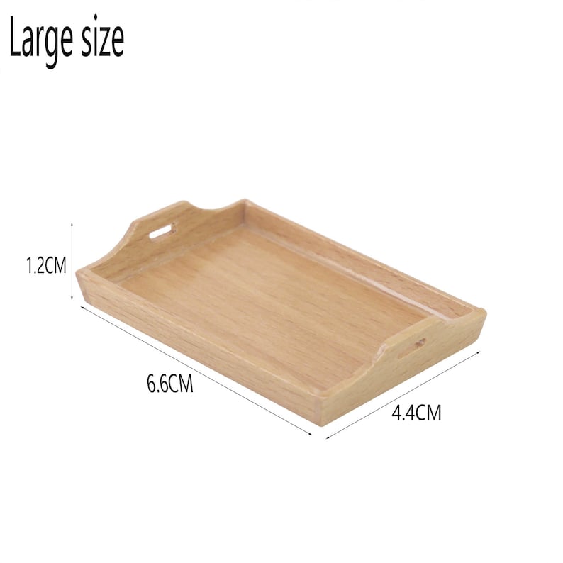 Miniature Wooden Tray 1/12 Scale Mini Food Serving Tray Dollhouse ...