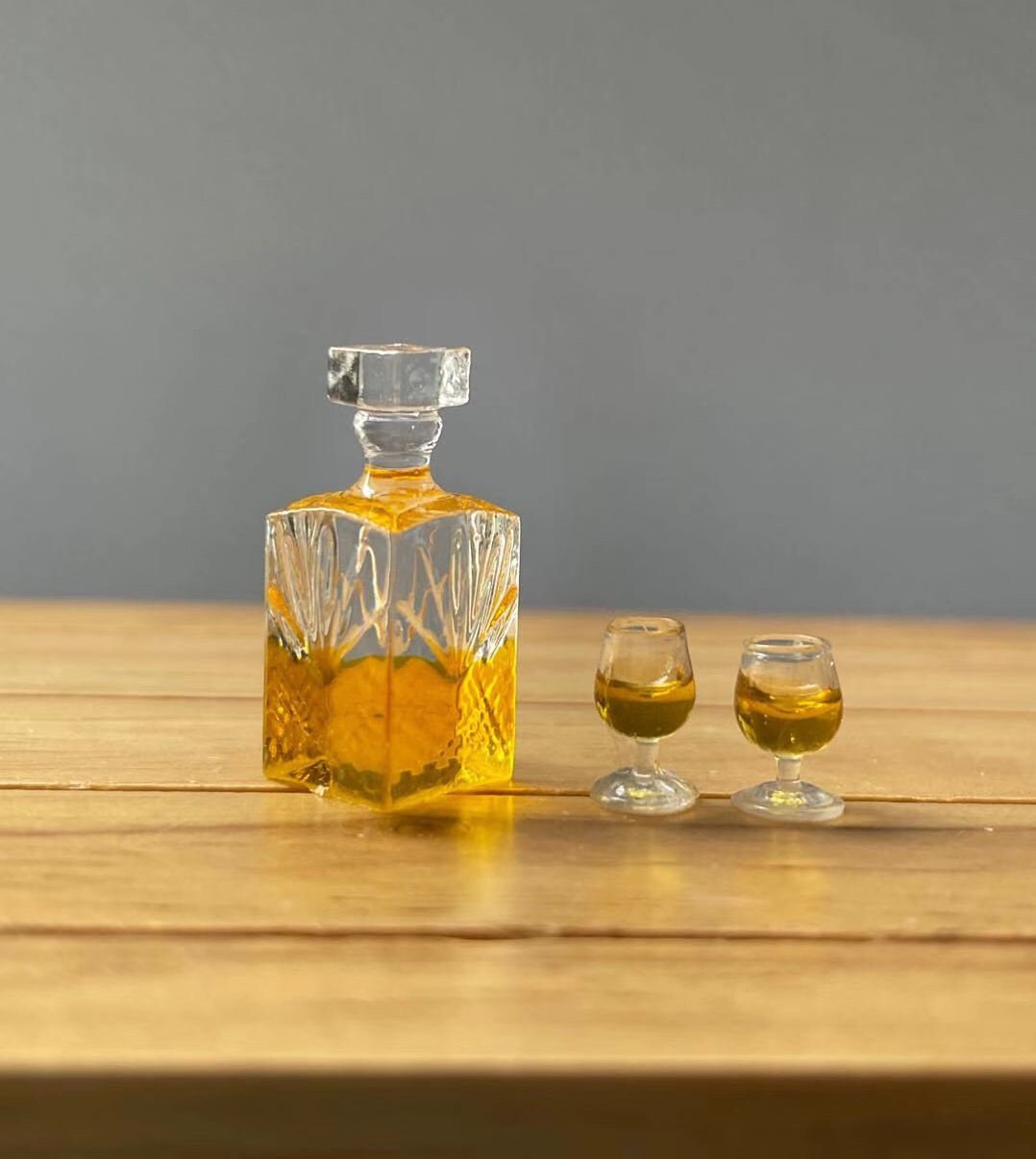 Miniature Whiskey Decanter Set 1/12th Scale Wine Bottles Mini | Etsy