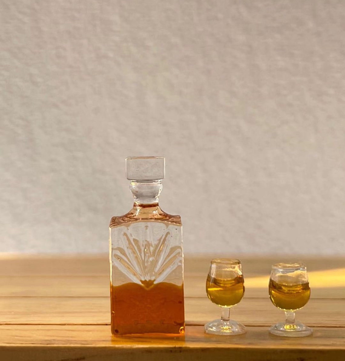 Miniature Whiskey Decanter Set 1/12th Scale Wine Bottles Mini | Etsy
