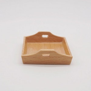 Miniature Wooden Tray 1/12 Scale Mini Food Serving Tray Dollhouse ...