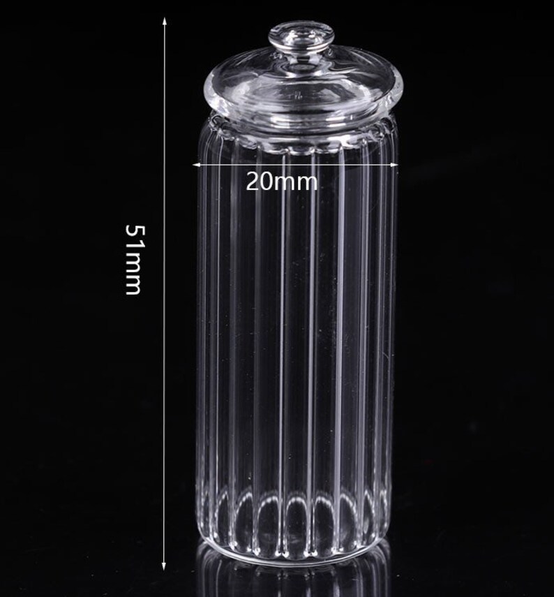 Miniature Clear Glass Apothecary Jars Dollhouse Miniature 1:6 Glass ...