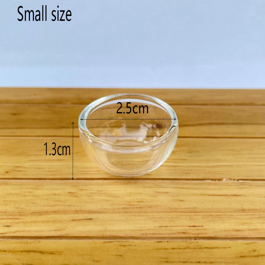 Miniature Real Glass Bowl Dollhouse Candy Bowl Mini Salad Bowl for ...