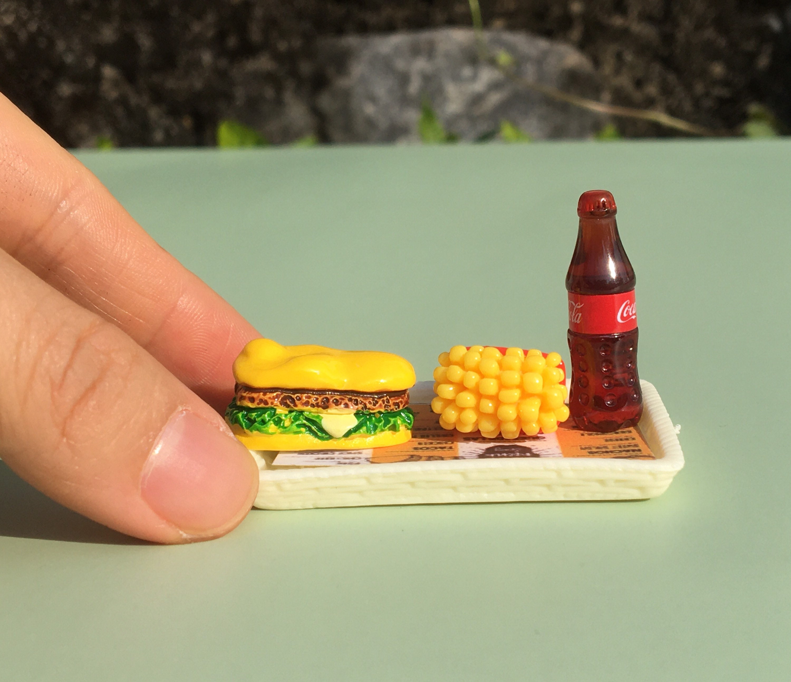 Miniature Hamburger With Fries Dollhouse Miniatures Fast Food | Etsy