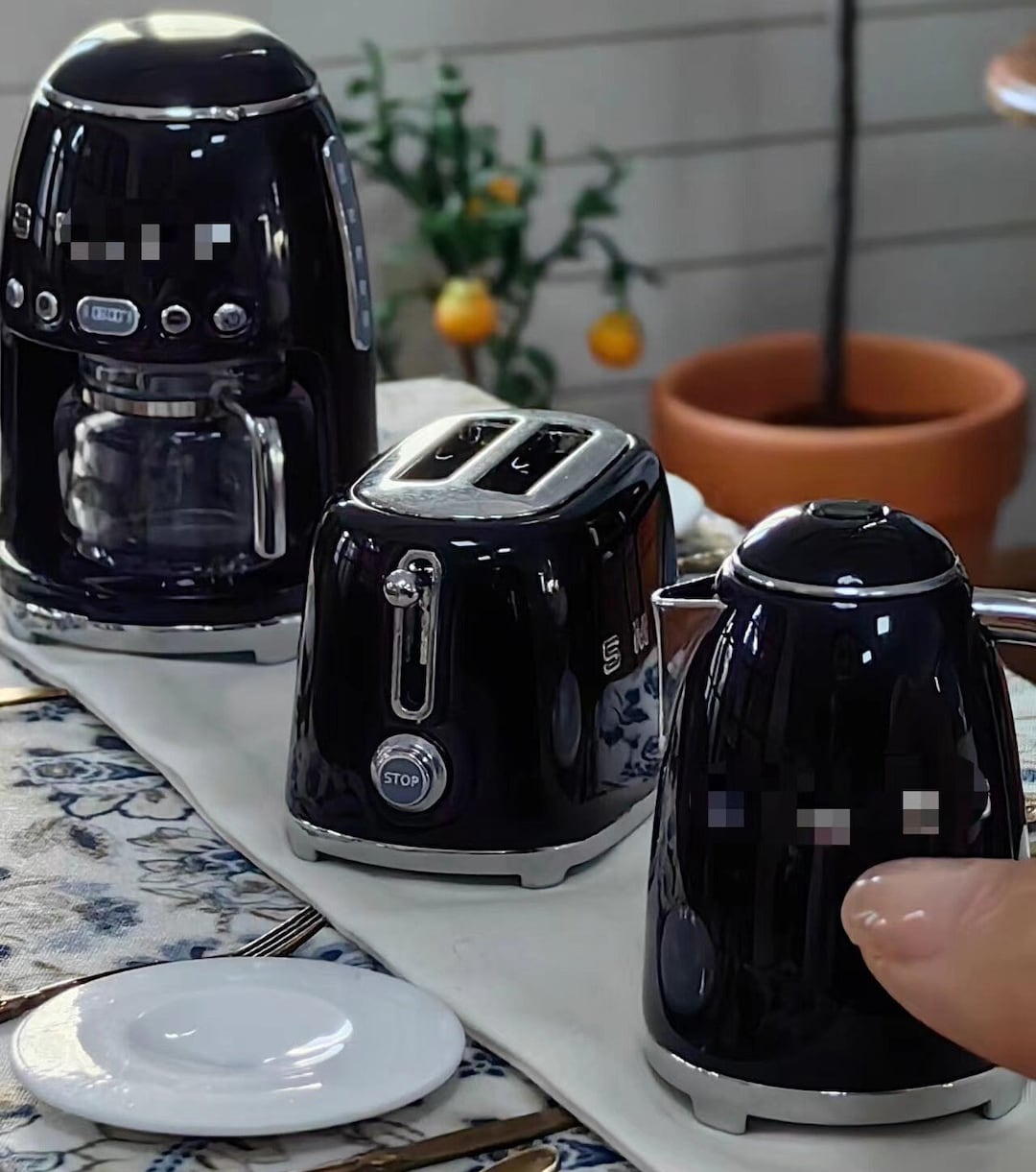 Set of 3 1:6 Scale Toaster Miniature Filter Coffee Machine Mini Kettle ...