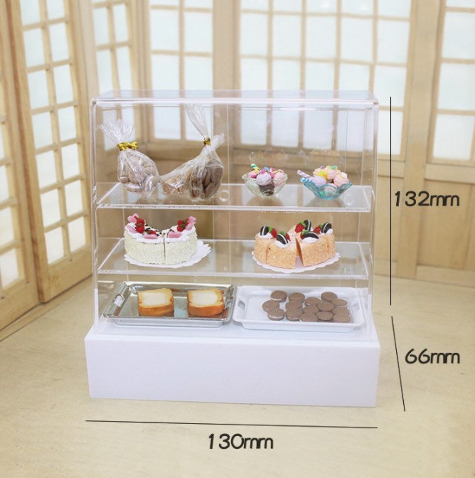 Dollhouse Furniture Miniature Clear Acrylic Bakery Showcase Miniature ...