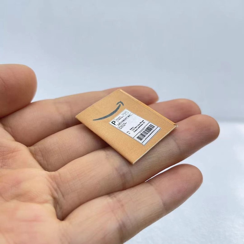 Miniature Dollhouse Amazon Shipping Box Miniature Delivery - Etsy