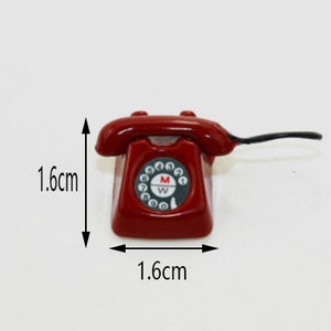 Dollhouse Rotary Dial Telephone 1 12th Scale Telephone Miniature Metal ...