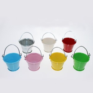 1:12 Scale Miniature Bucket With Handle Mini Metal Pail for Dollhouse ...