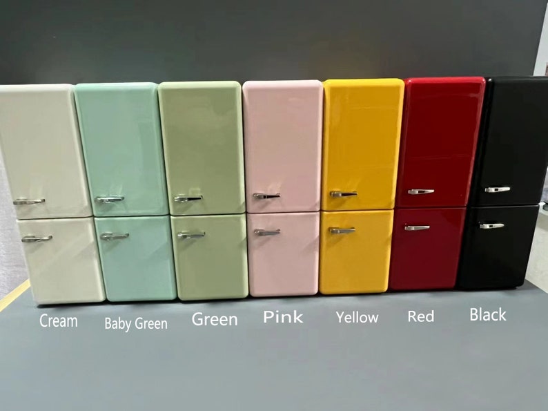 1/6 Miniature Double Doors Refrigerator BJD Blythe Doll House Mini ...