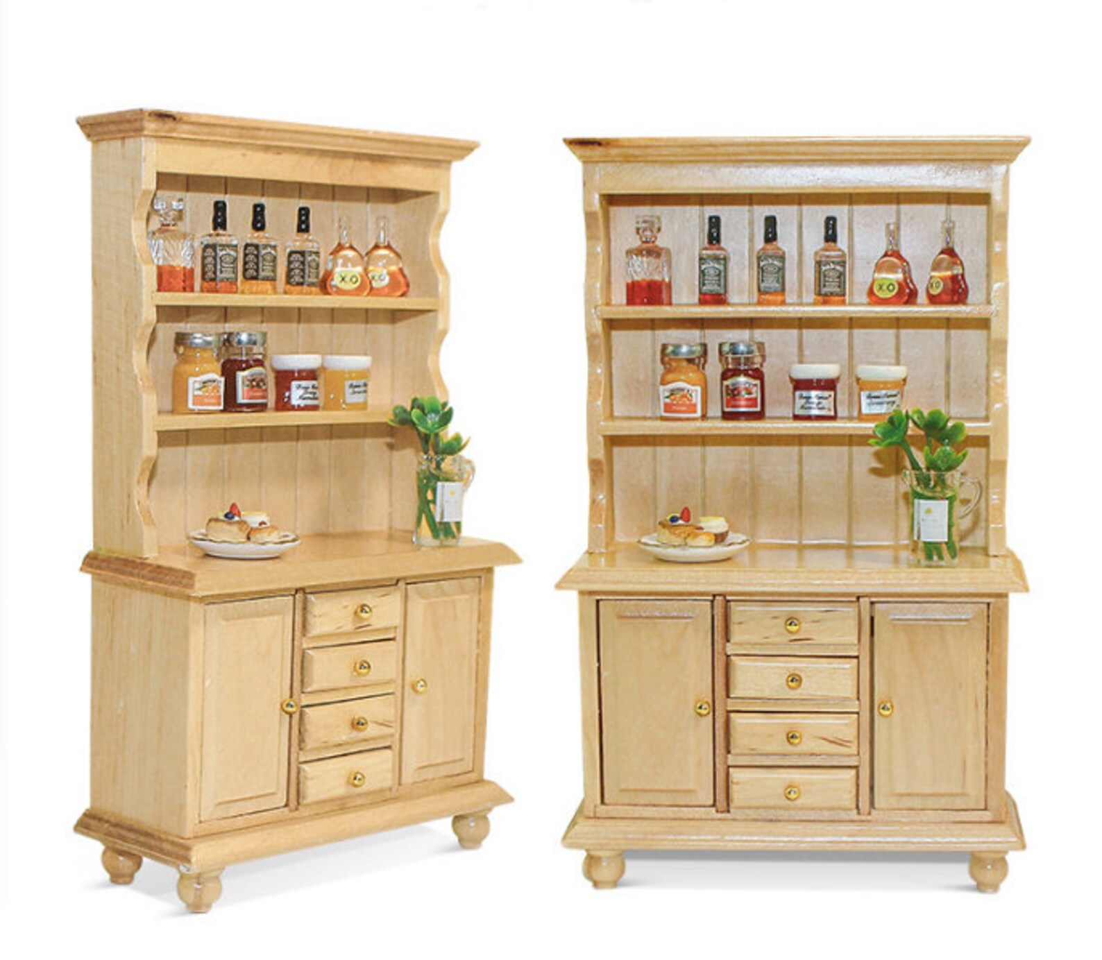 Dollhouse Hutch Miniature Wood Cabinet Dolls House Kitchen - Etsy