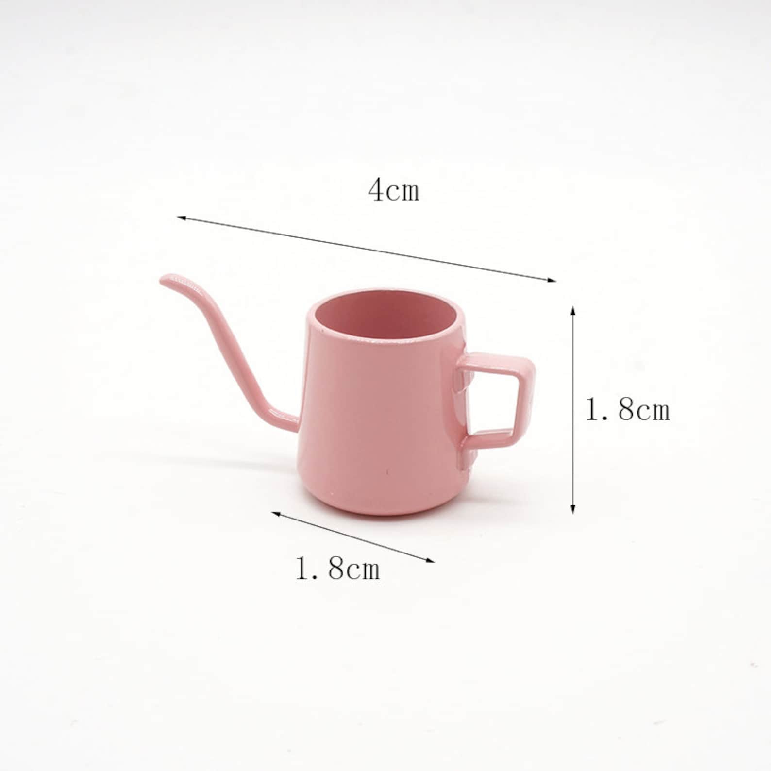 Dollhouse Miniature Metal Hand Punching Pot 1:12 Scale Fine Mouth Long ...