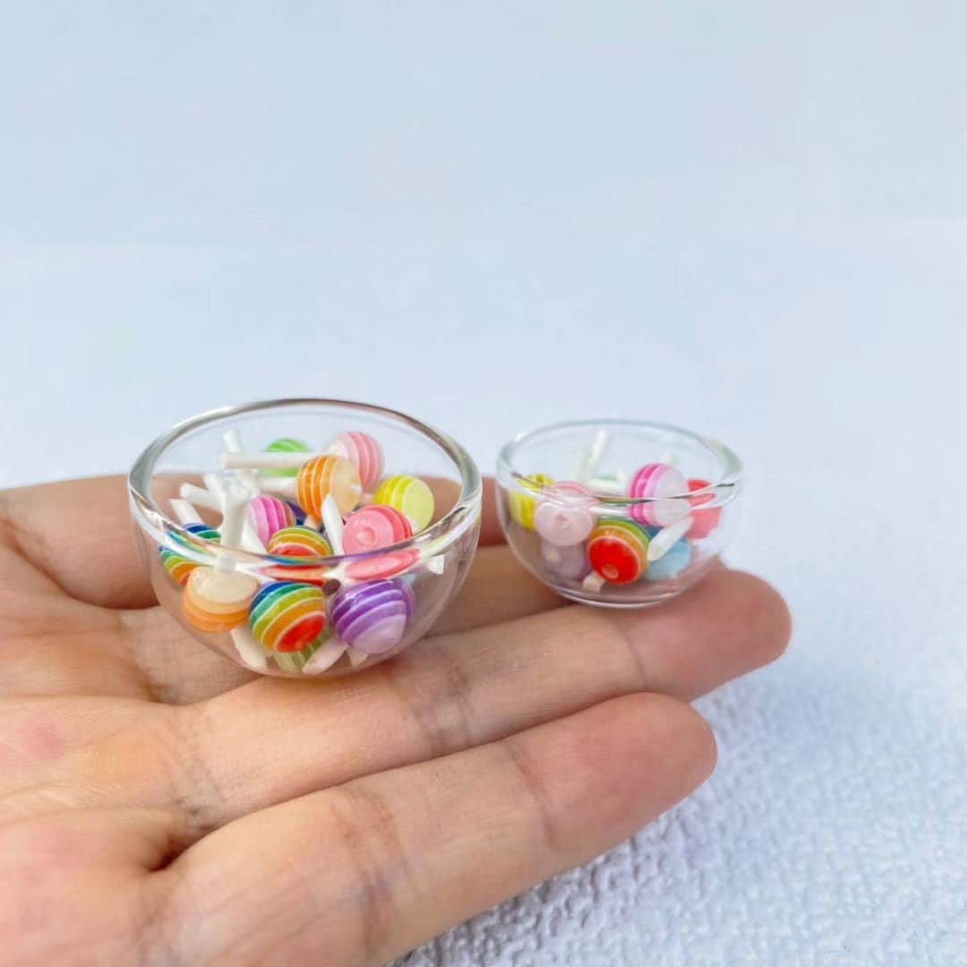 Miniature Real Glass Bowl Dollhouse Candy Bowl Mini Salad Bowl for ...
