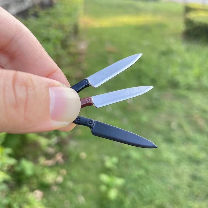 Miniature Metal Knife Dollhouse Kitchen Accessory 1:12th Scale Cooking ...