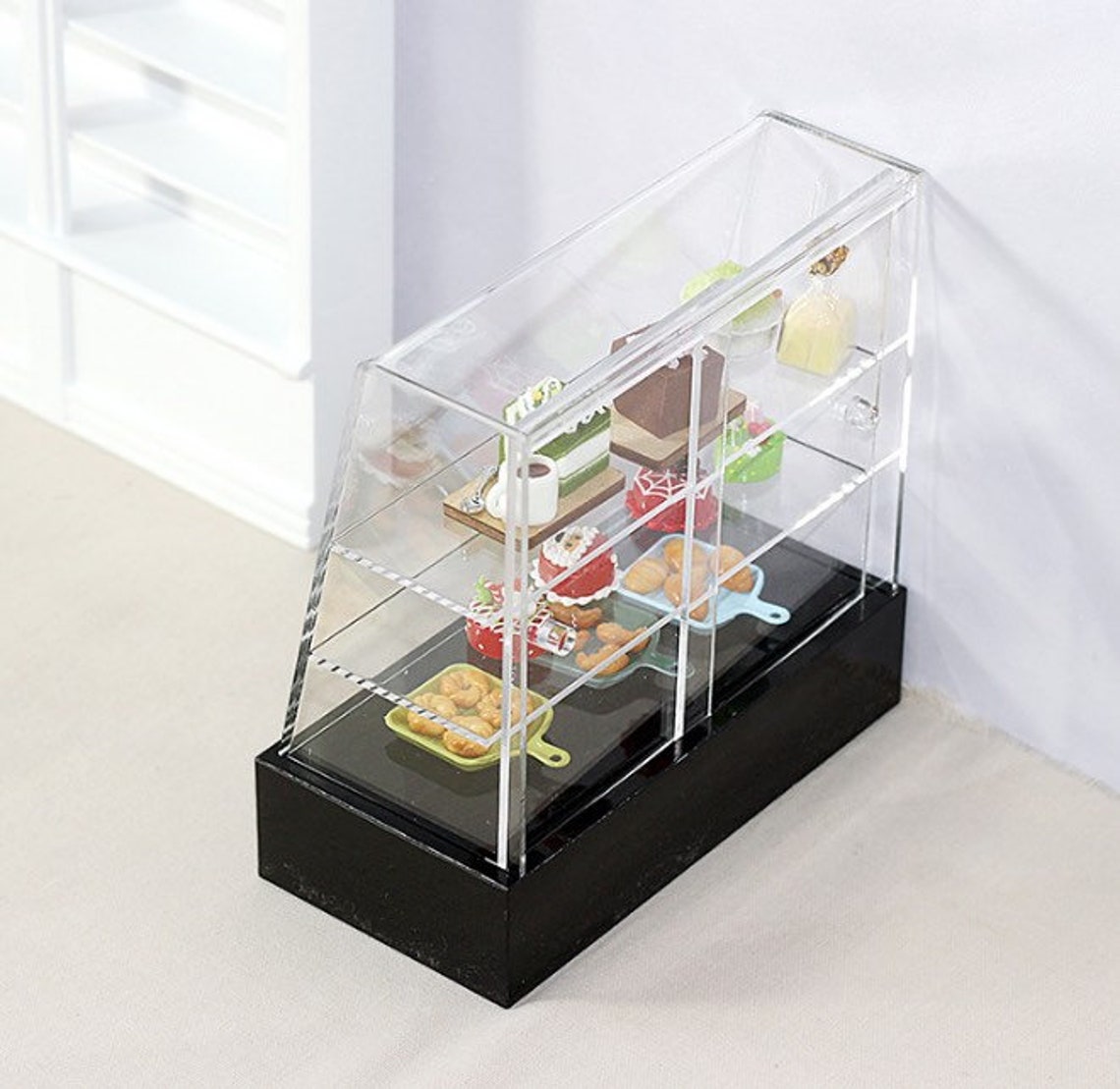 Miniature Cake Showcase Clear Acrylic and Black 1/12 Scale - Etsy