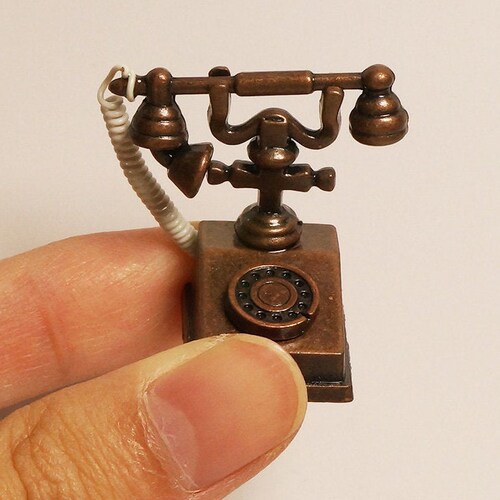 1/12 Scale Miniature Rotary Dial Telephone Dollhouse Antique - Etsy