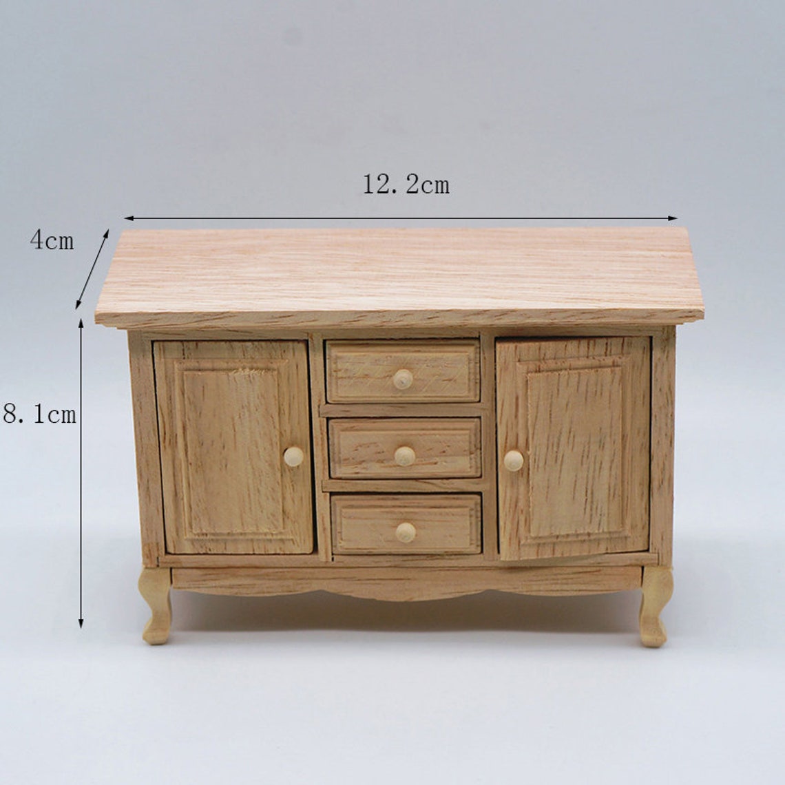 Dollhouse unpainted cabinet wooden miniature cabinet with | Etsy