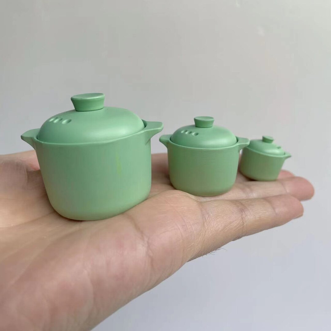 Dollhouse Miniature Cooking Pot 1/6 1/12 Scale Miniature Colored Metal ...