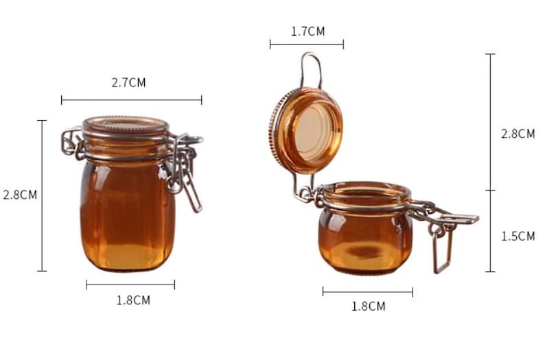 2 Pcs 1/6 Storage Jar With Hinged Lid Dollhouse Kitchen Canisters ...