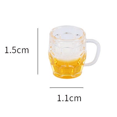 2 Pieces Miniature Beer Mug With Handle Dollhouse Beer Large - Etsy